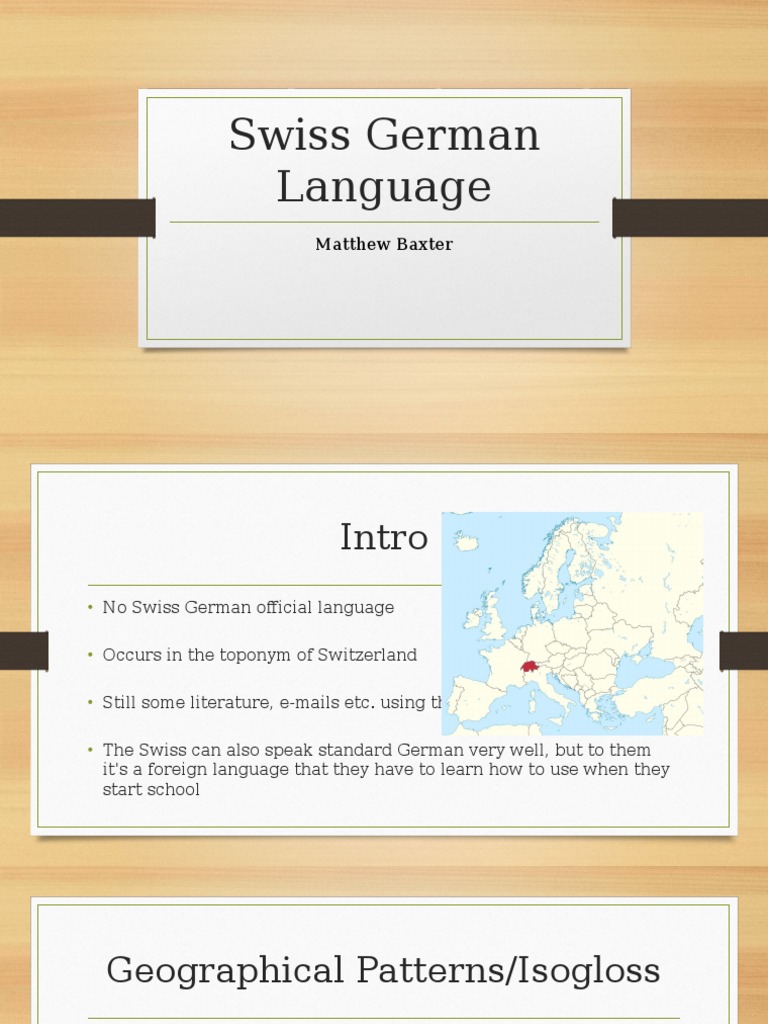 Swiss German Language | PDF