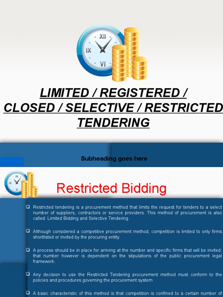 Closed Tendering | PDF | Procurement | Economies