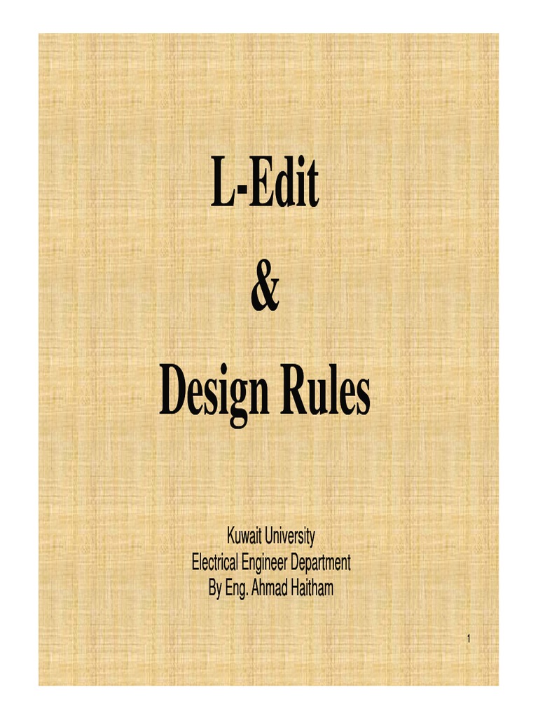 L Edit Presentation1 Printable | PDF | Cmos | Mosfet