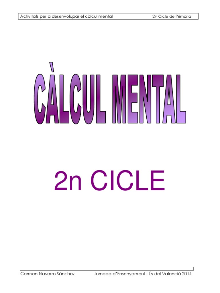 Calcul Mental 2n Cicle Primaria 2 | PDF