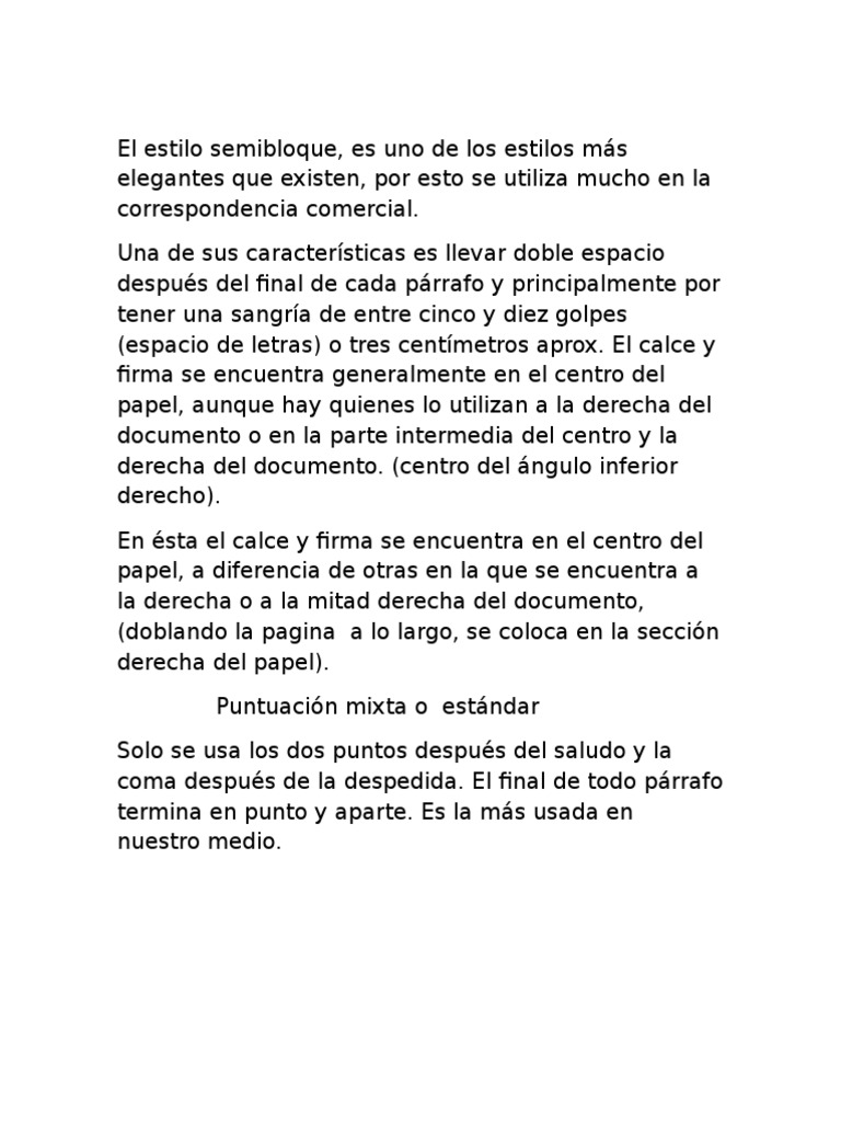 Cartas Estilo Semibloque | PDF