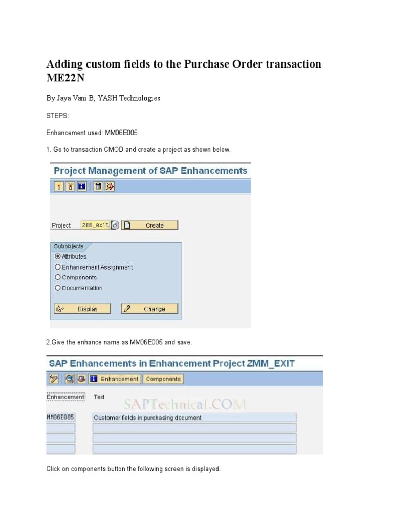 Adding Custom Fields To The Purchase Order Transaction ME22N | PDF | Computers