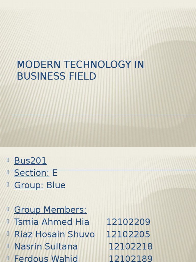 Modern Technology in Business Field | PDF | Business