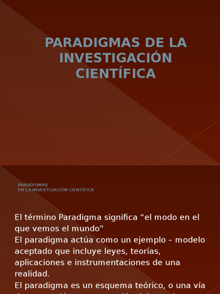 3 PARADIGMAS | Paradigma | Ciencia