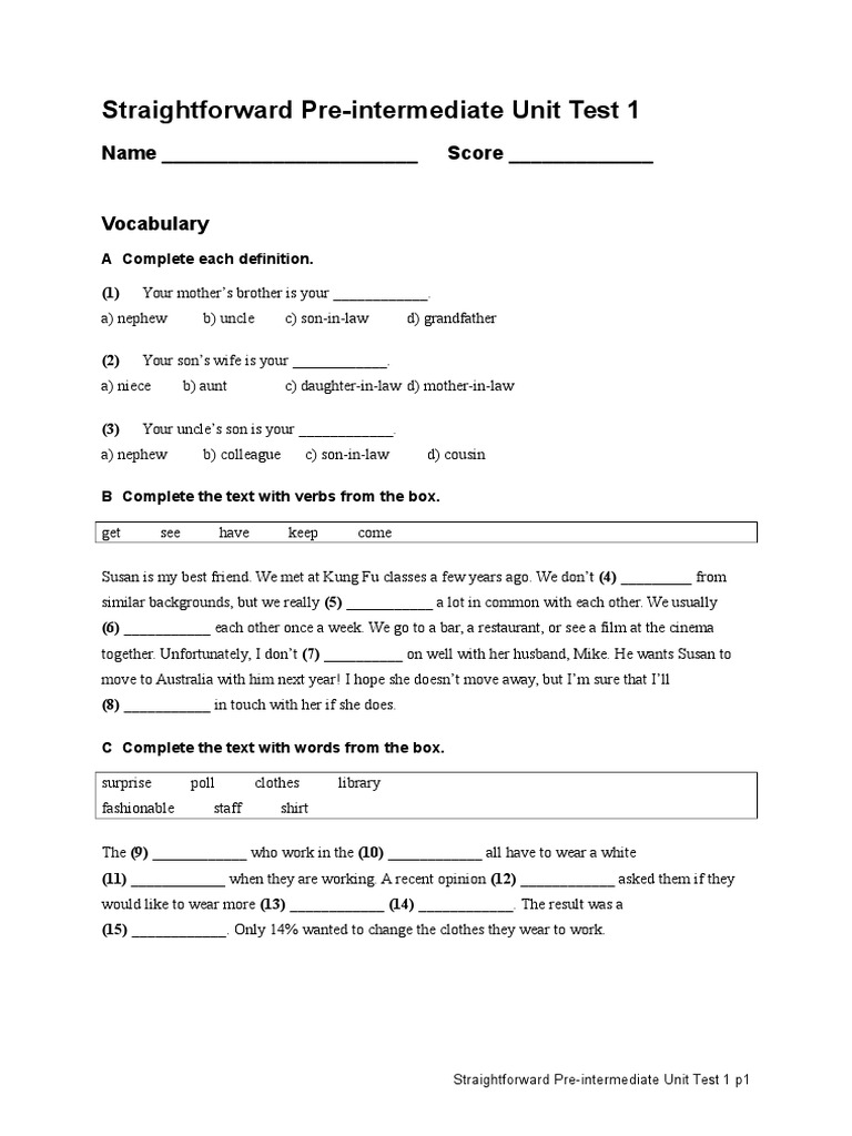 Unit Test 1 | PDF | Languages