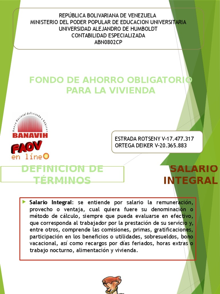 Cálculo y Uso del FAOV en Venezuela | PDF | Salario | Archivo de ...