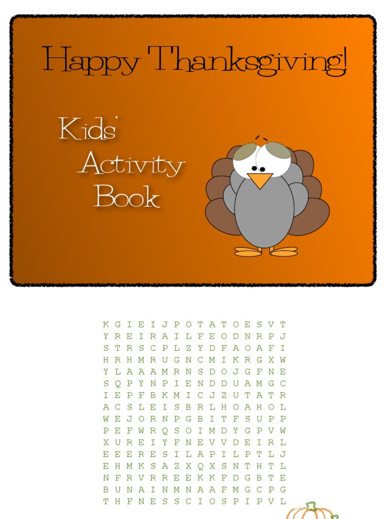 Thanksgiving Kids Activity Book | PDF | Thanksgiving Dinner | Thanksgiving