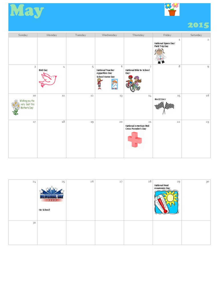 May Calender | PDF | Cooking, Food & Wine