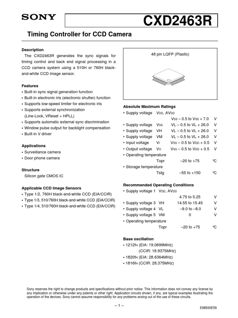 Timing Controller For CCD Camera | PDF | Charge Coupled Device ...