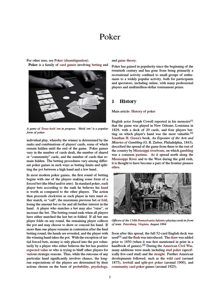 Poker | PDF | Poker | Betting In Poker