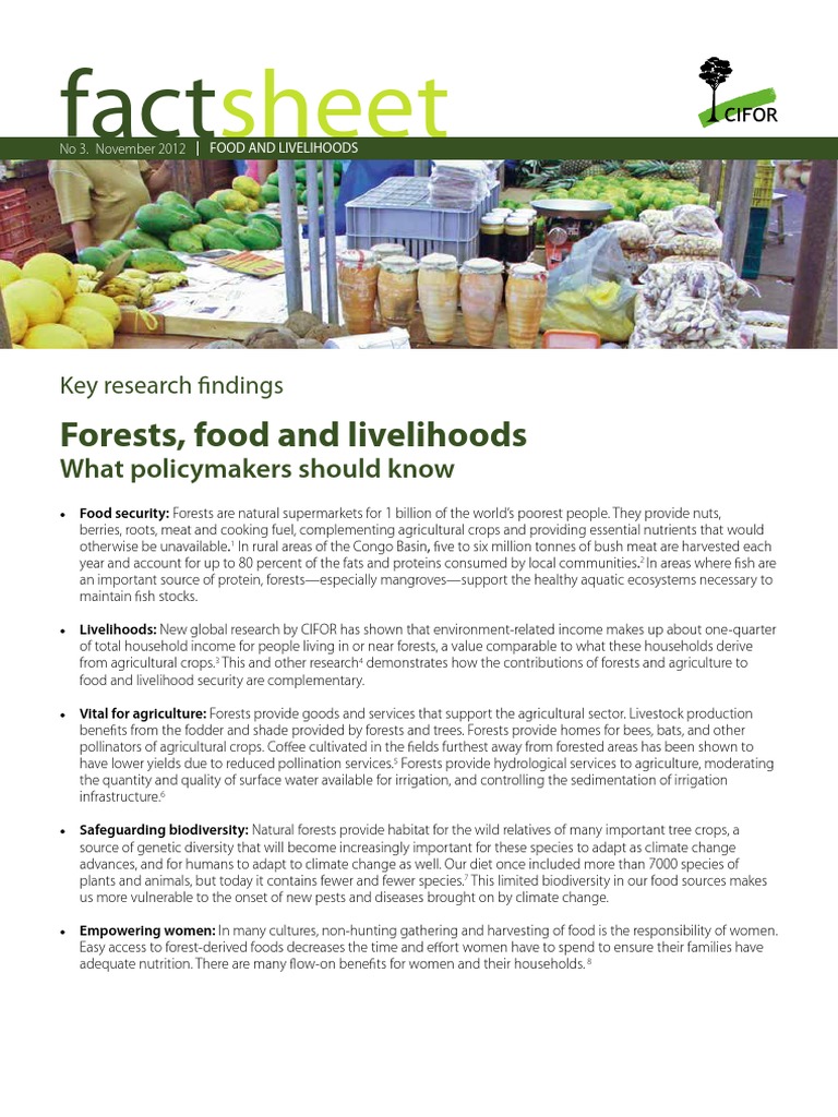 Sheet: Forests, Food and Livelihoods | PDF | Natural Resource ...