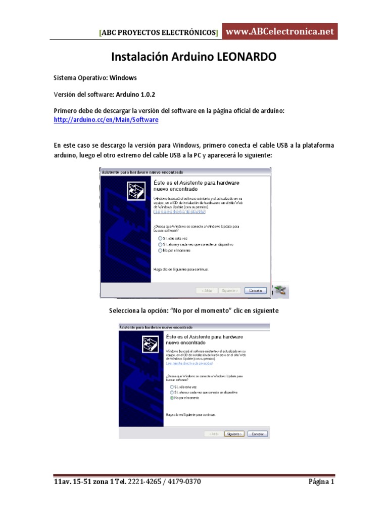 Instalacion Arduino Leonardo | PDF | Arduino | Microsoft Windows