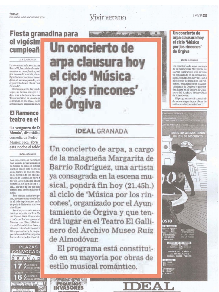 Conciertos Duo Da Capo, y de Arpa. | PDF | Las artes escénicas | Música ...