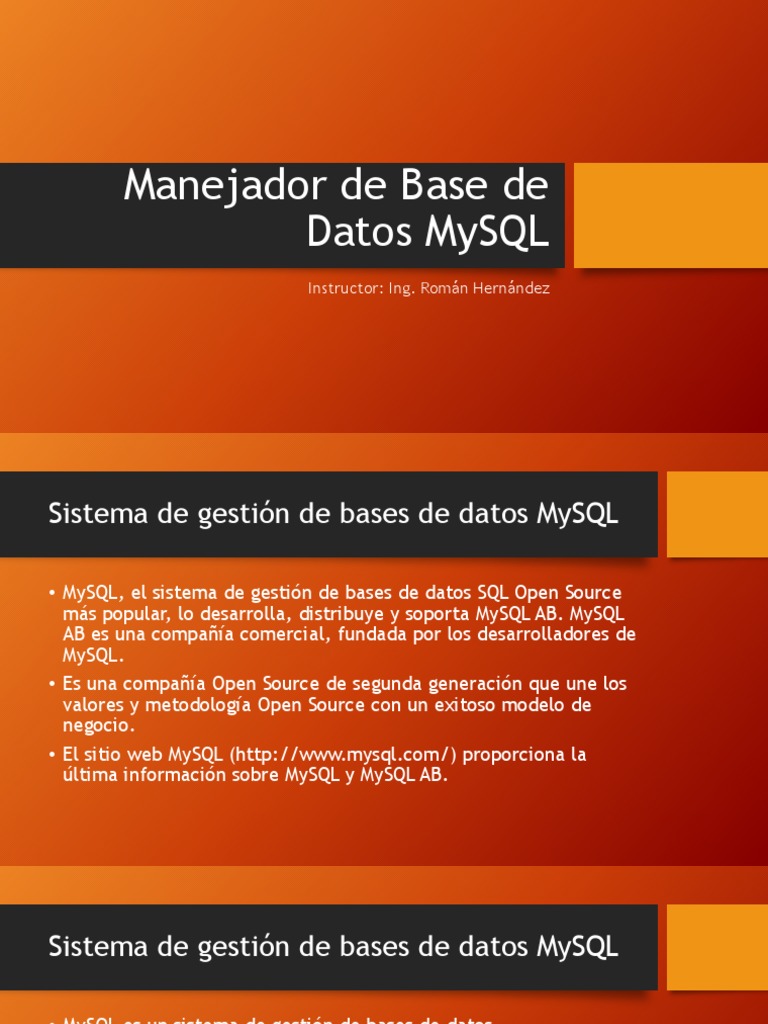 Manejador de Base de Datos | PDF | Mi sql | SQL