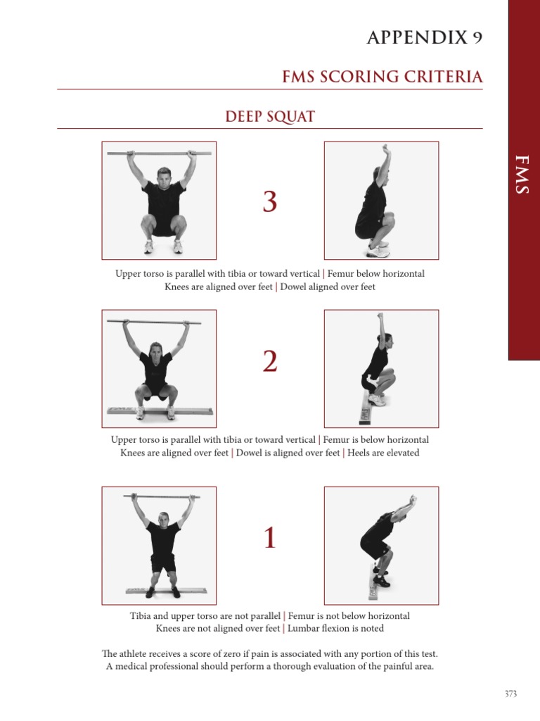 FMS Scoring Criteria Overview | PDF | Knee | Foot