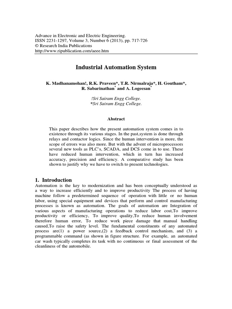 Industrial Automation System PDF | PDF | Scada | Programmable Logic ...