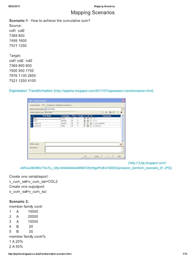 Informatica Mapping Scenarios | PDF