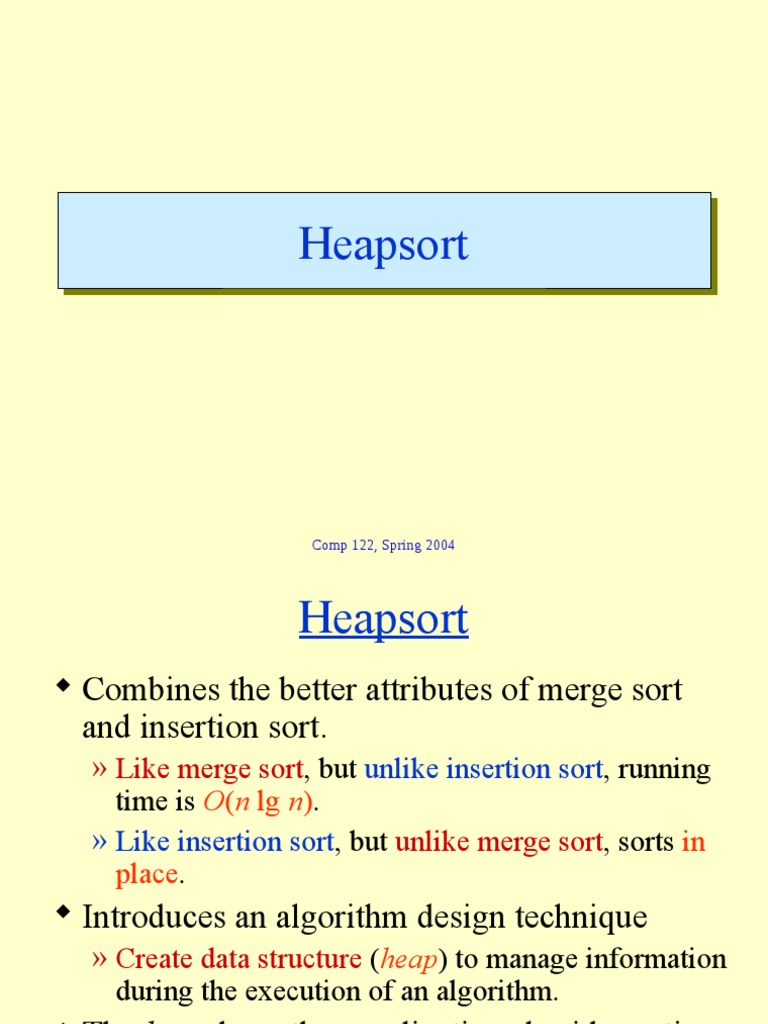 08 Heapsort Pdf Algorithms And Data Structures Computer Programming 