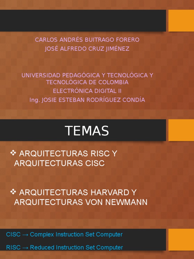 Arquitecturas CISC y RISC en Procesadores | PDF | Conjunto de instrucciones | Unidad Central de ...