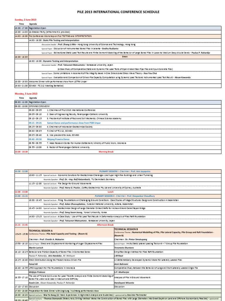 Tentative Schedule | PDF | Deep Foundation | Geotechnical Engineering