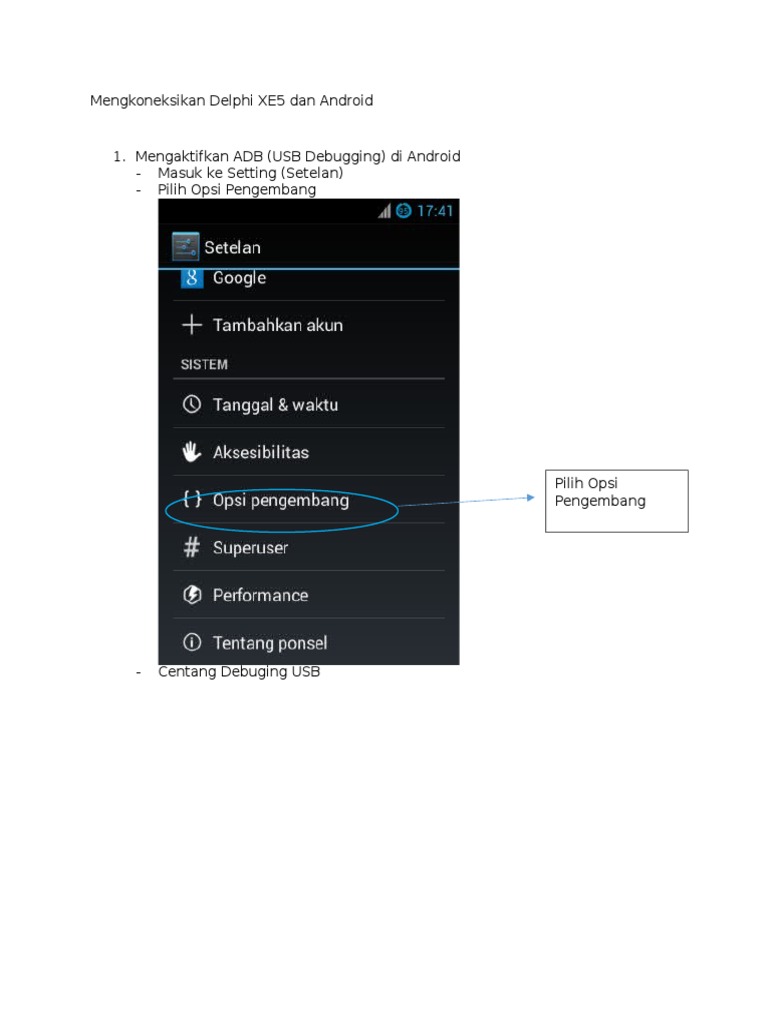 Mengkoneksikan Delphi XE5 Dan Android | PDF
