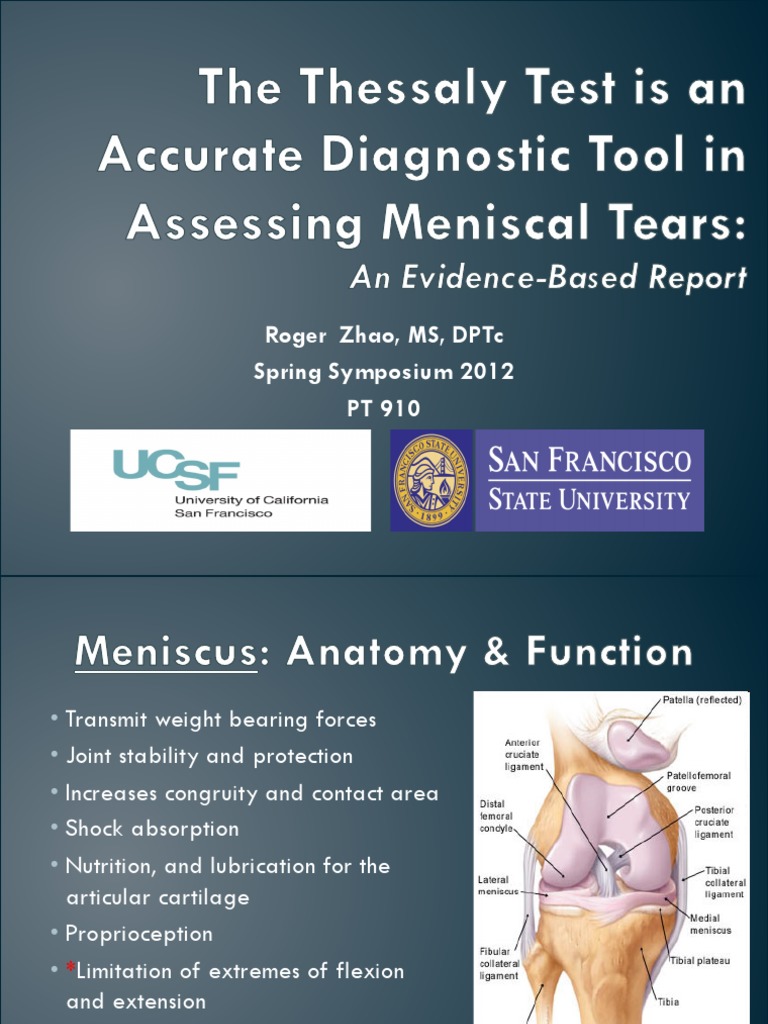 Accuracy Thessaly Test | Sensitivity And Specificity | Knee