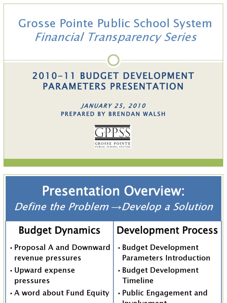 2010-11 Budget Dev Parameters Presentation | Download Free PDF | Goal ...