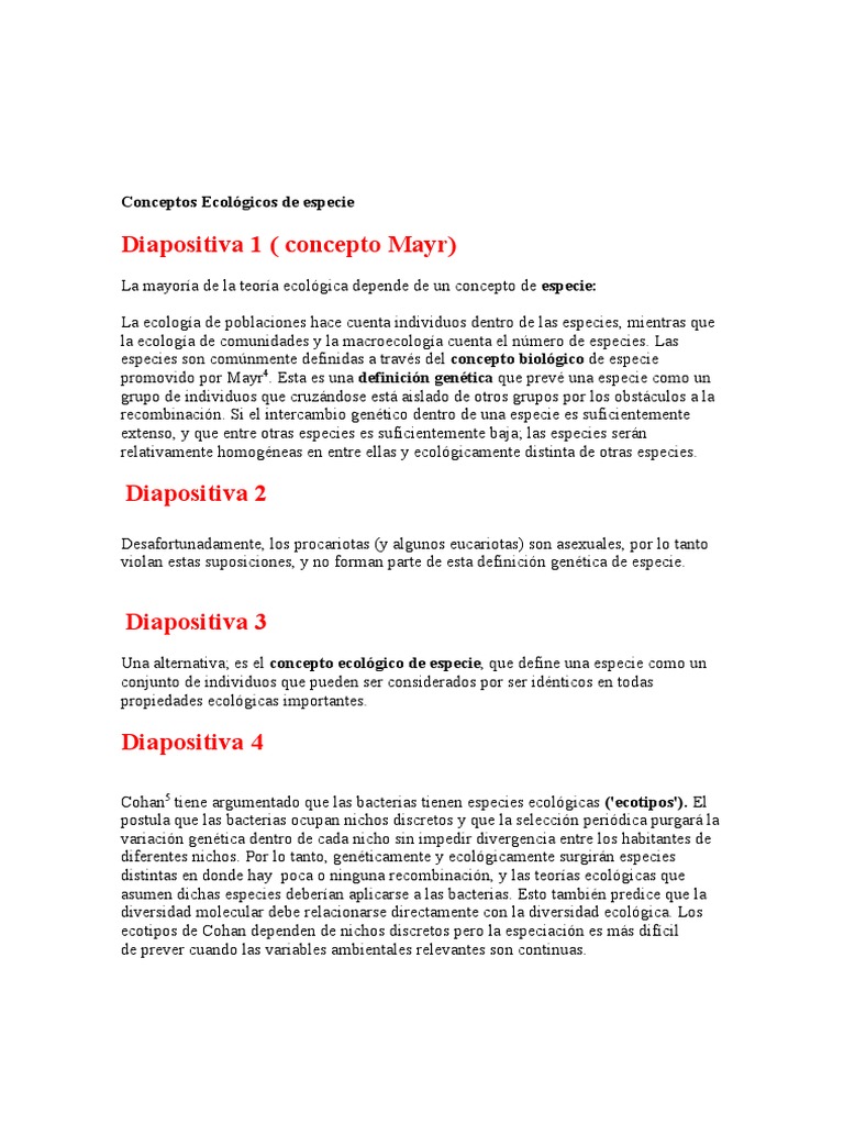 Conceptos de Especie Ecológicos | PDF | Especies | Las bacterias