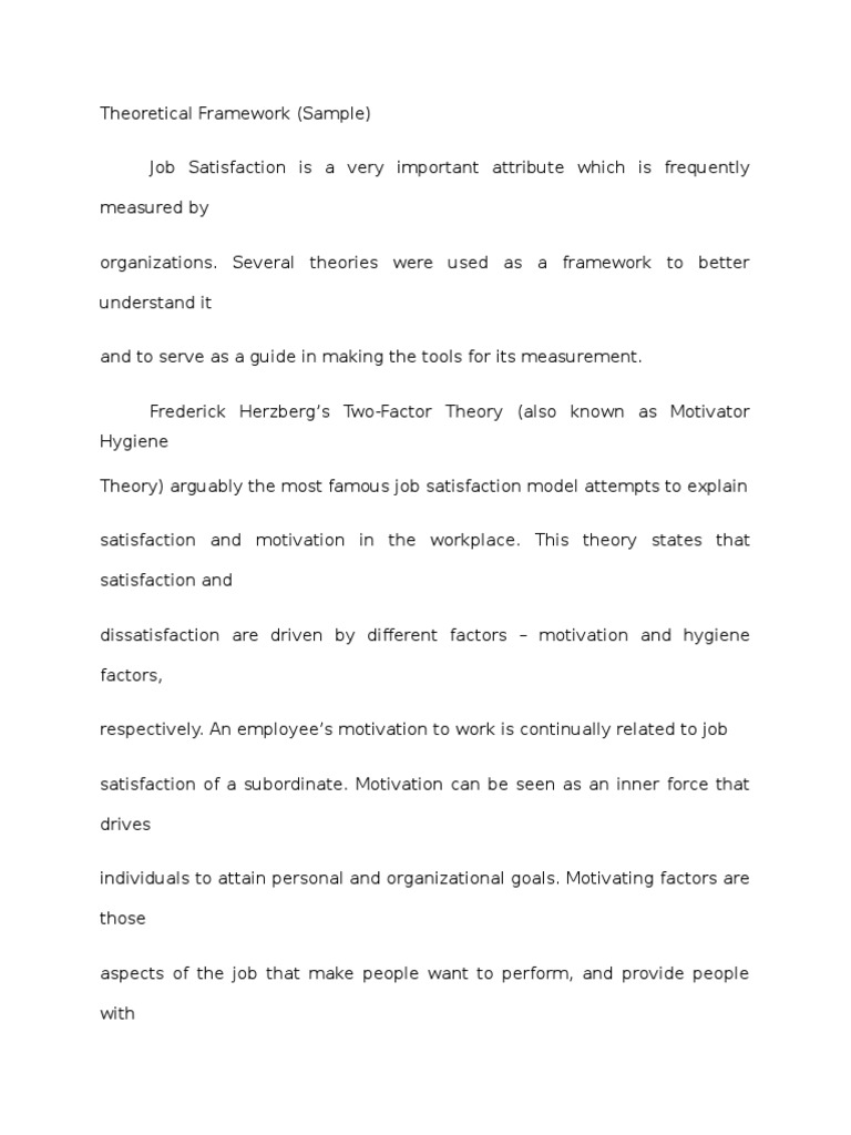 Theoretical Frameworks for Job Satisfaction | PDF | Job Satisfaction ...