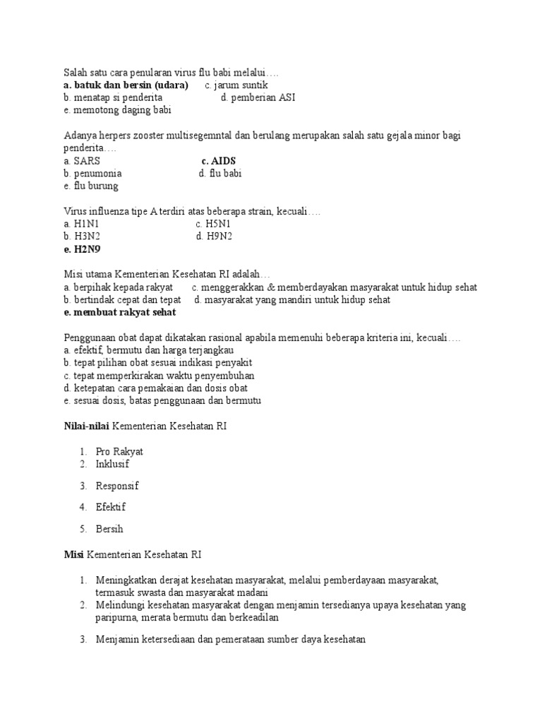 Soal - Soal TKB CPNS Kemenkes | PDF