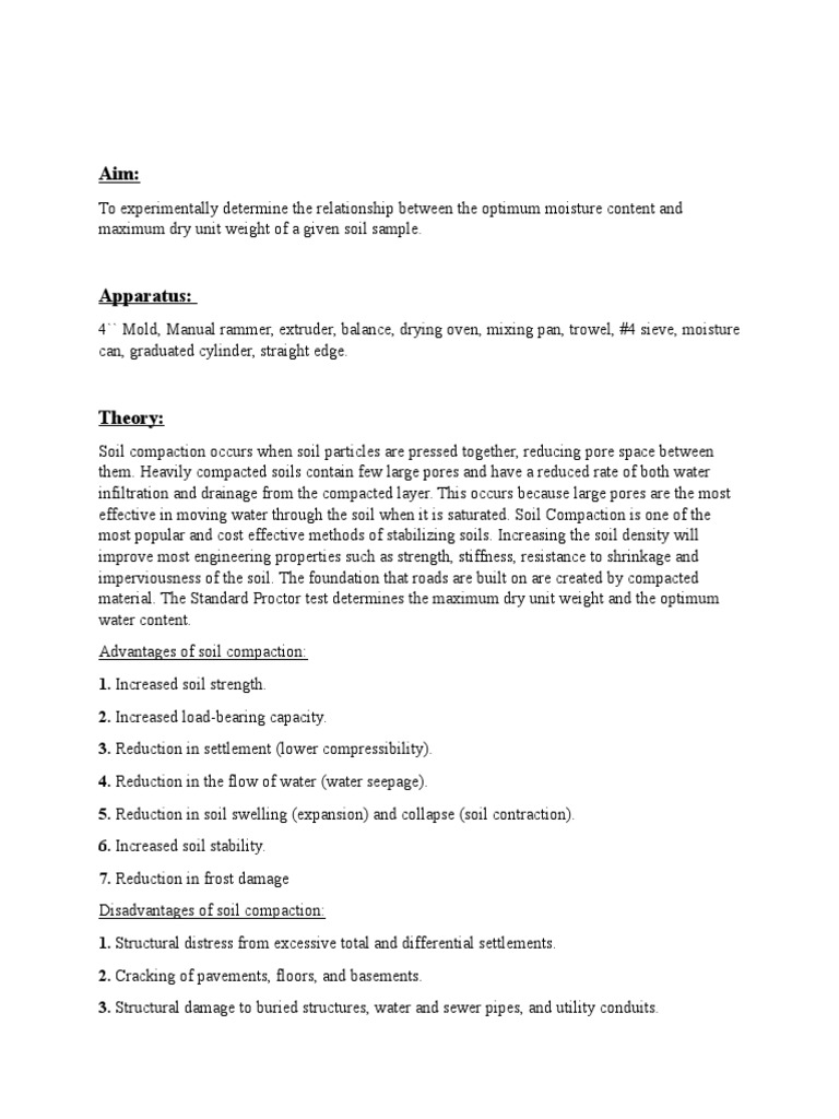 Soil Compaction Lab | PDF | Soil Mechanics | Soil