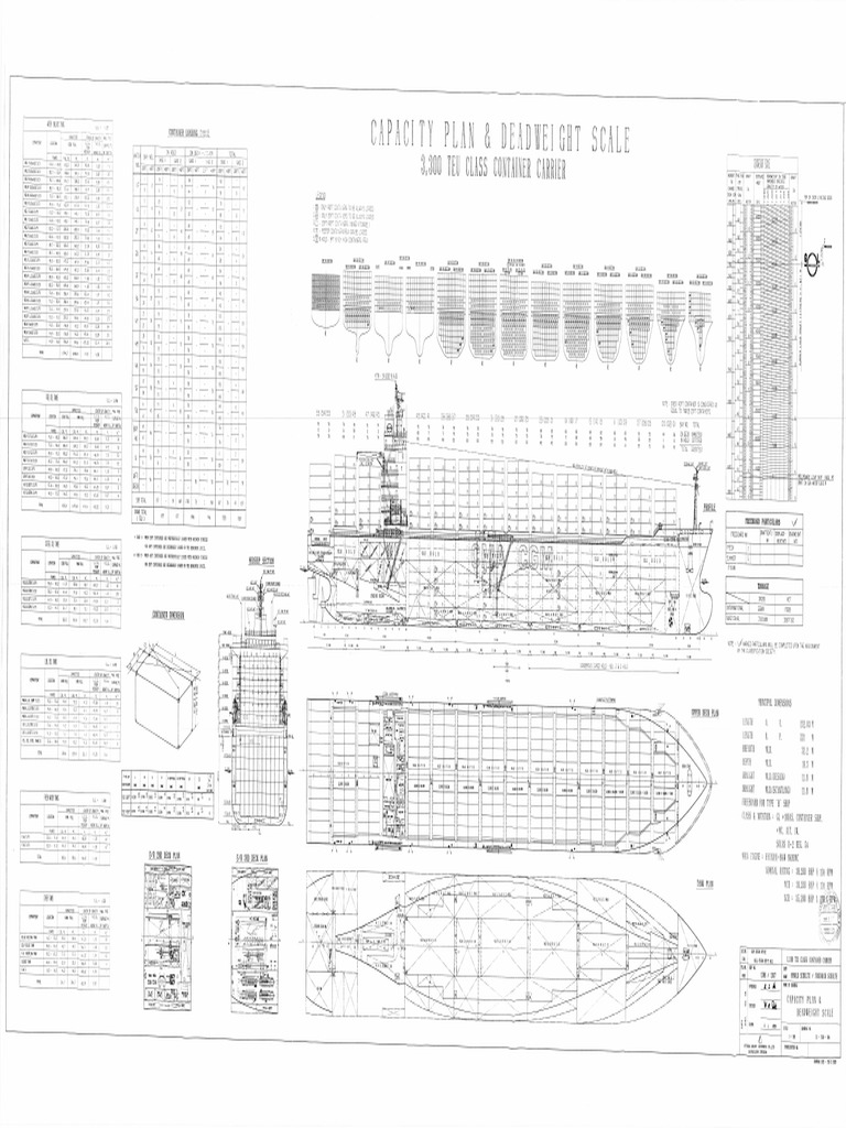 General Arrangement Plan of 3300TEU Container Ship | PDF