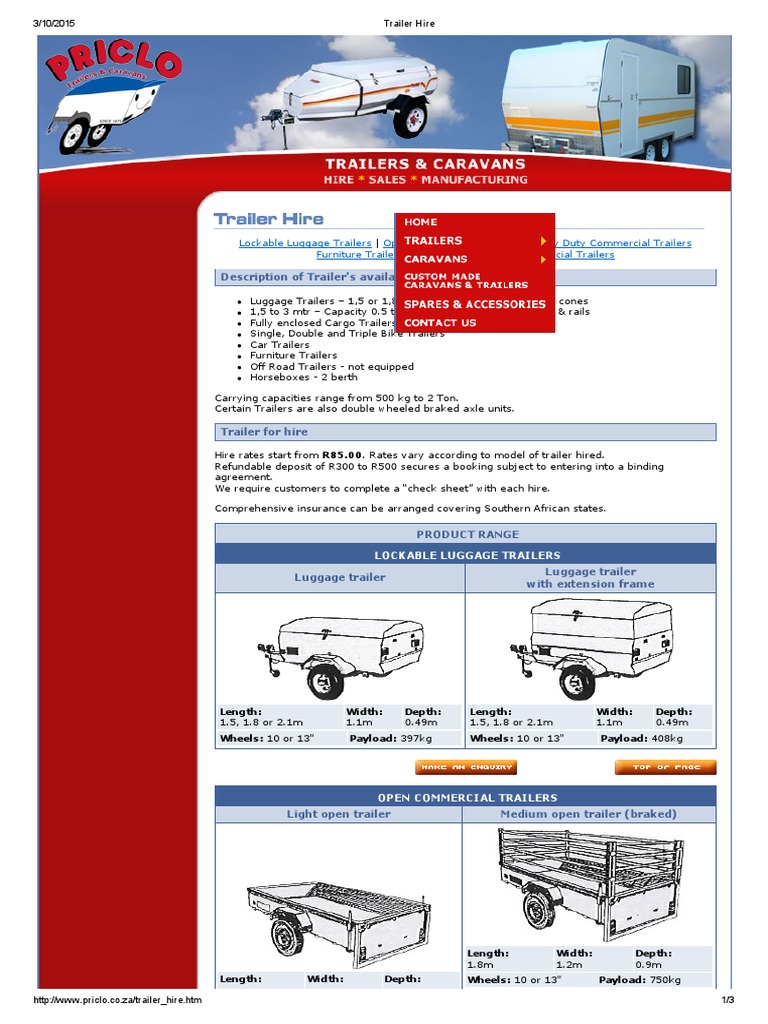 Typical Trailer Dimensions