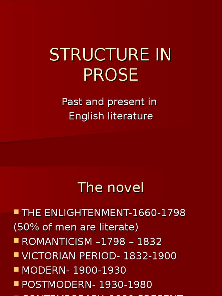 Structure in Prose | PDF | British Literature | Novels