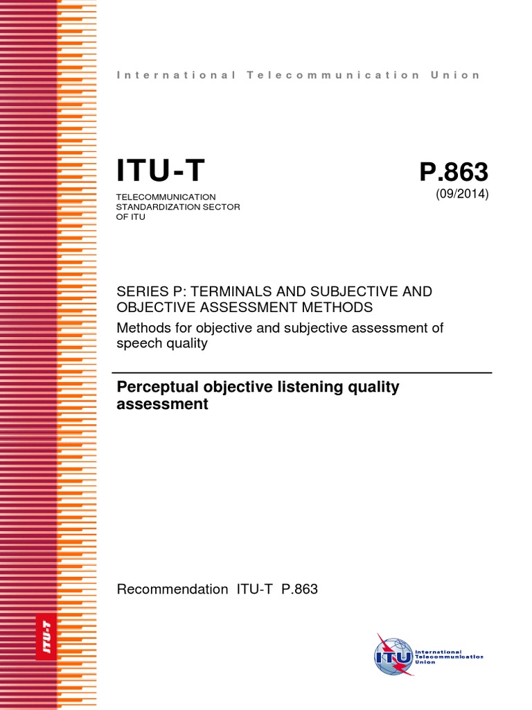 ITU P863 Specification | PDF | Sampling (Signal Processing) | Bandwidth (Signal Processing)