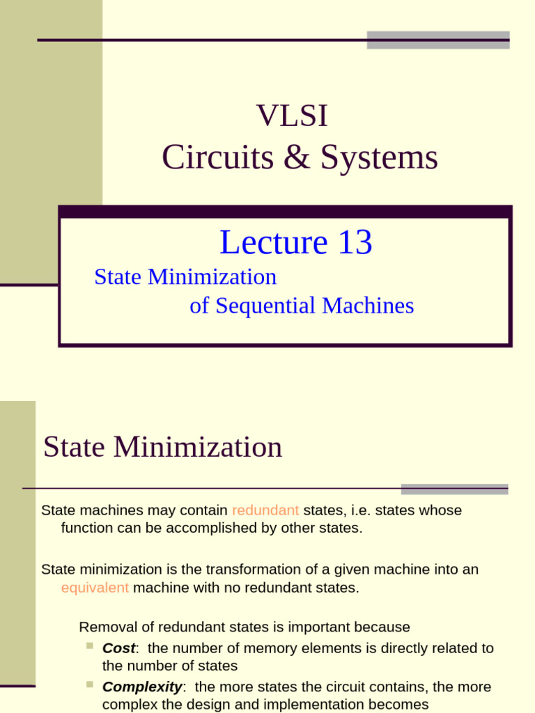 Lecture 13 State Minimization of Sequential Machines | PDF | Vertex (Graph Theory ...