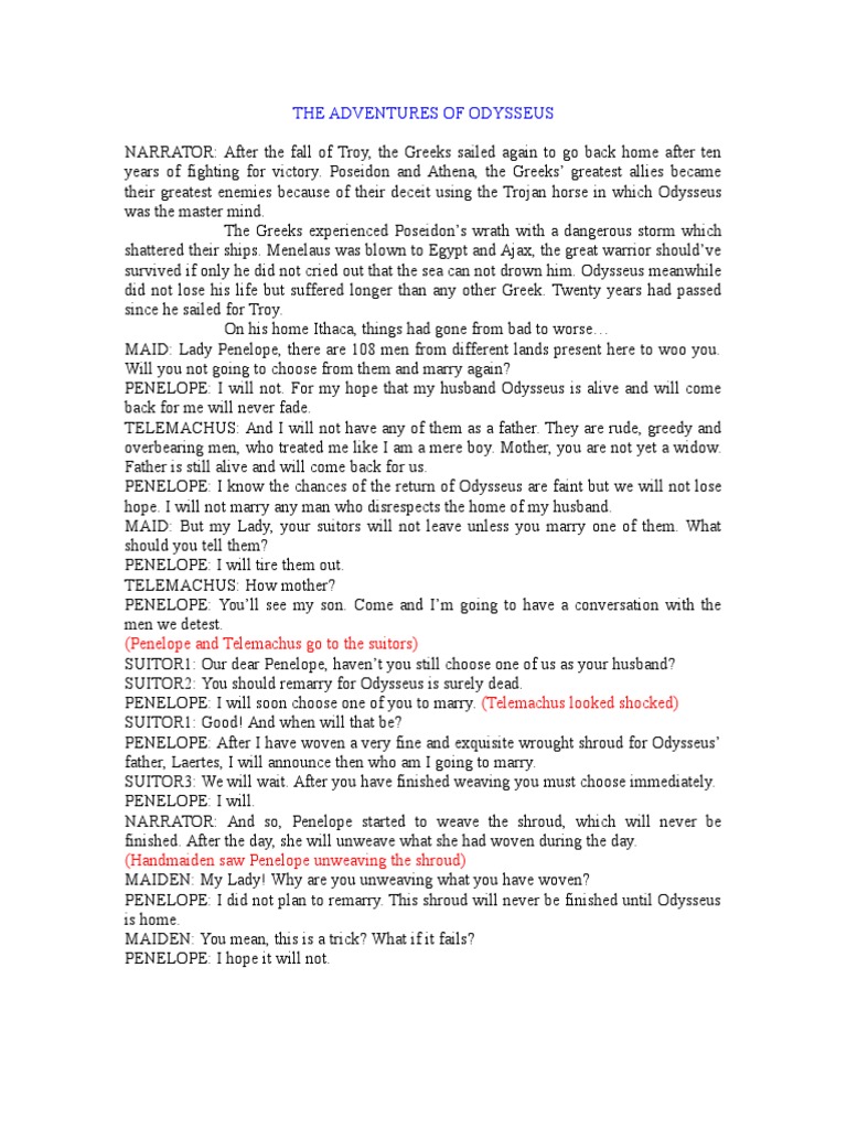 The Adventures of Odysseus | PDF | Penelope | Odysseus