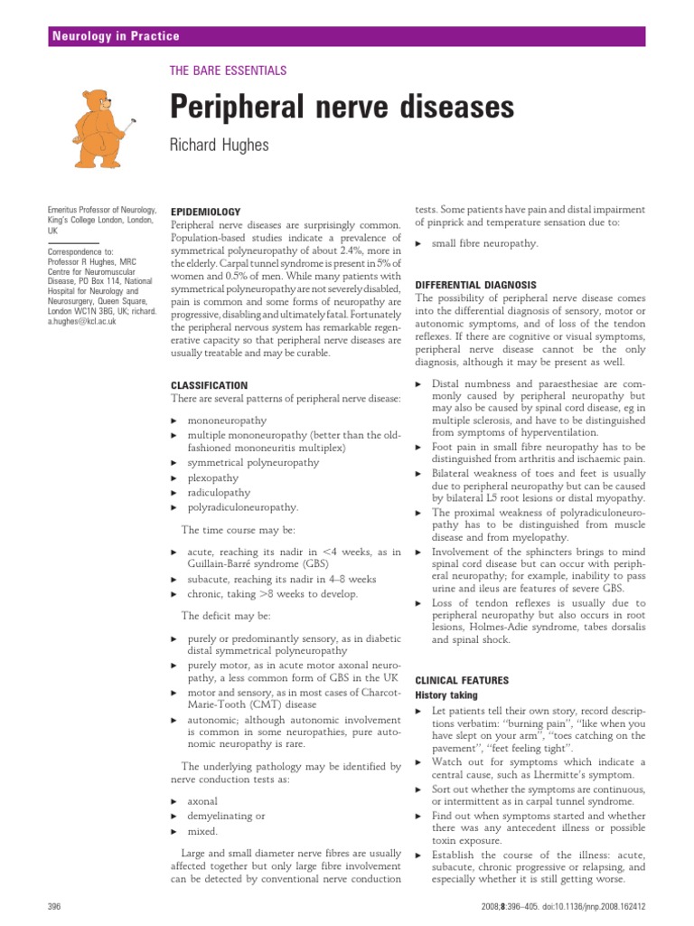 Peripheral Nerve Diseases The BARE ESSENTIALS | PDF | Peripheral ...