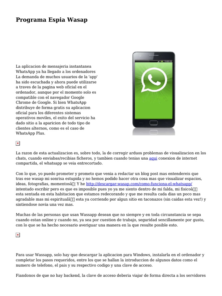 Programa Espia Wasap | Descargar gratis PDF | Cuál es la aplicación ...