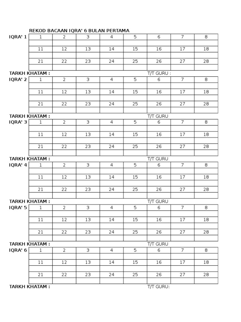 Buku Rekod Tasmik 2011 | PDF