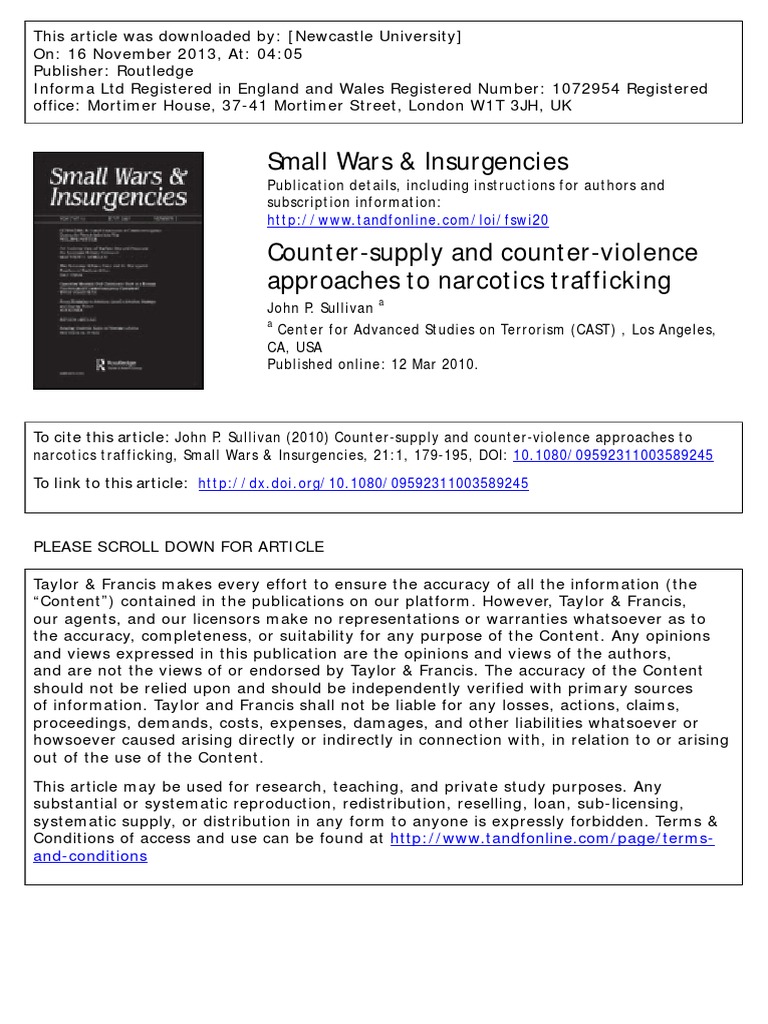 Small Wars & Insurgencies | PDF | Illegal Drug Trade | Gang