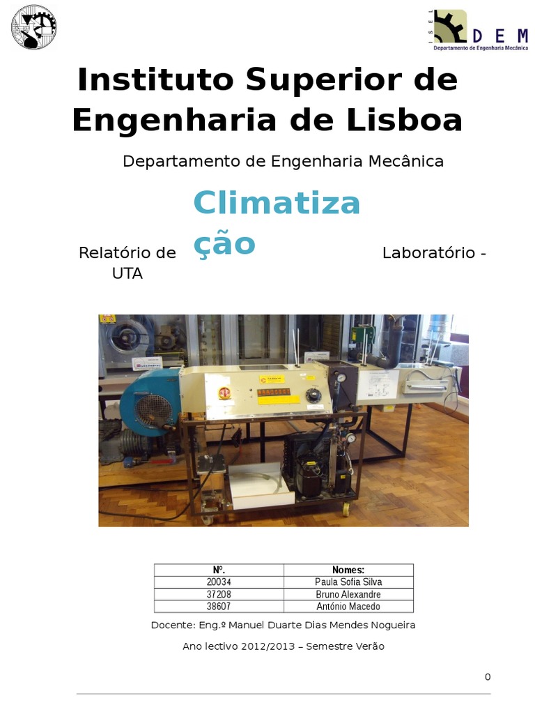 Unidade de Tratamento de Ar - UTA | PDF | Umidade | AVAC