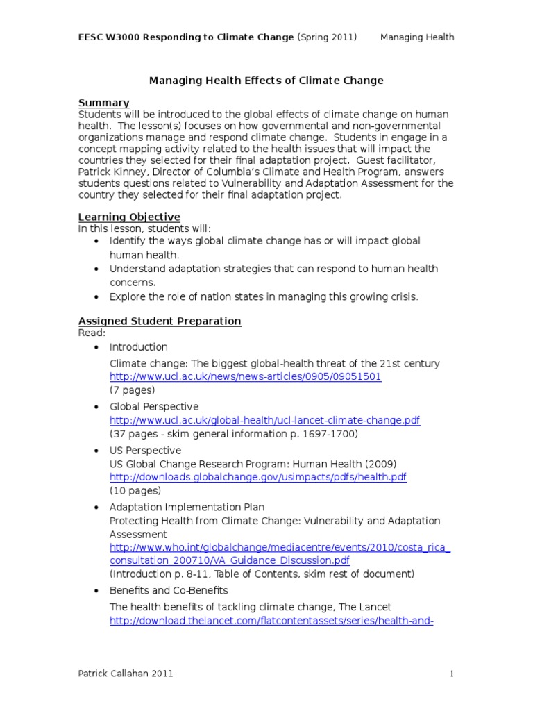Global Health Lesson Plan | PDF