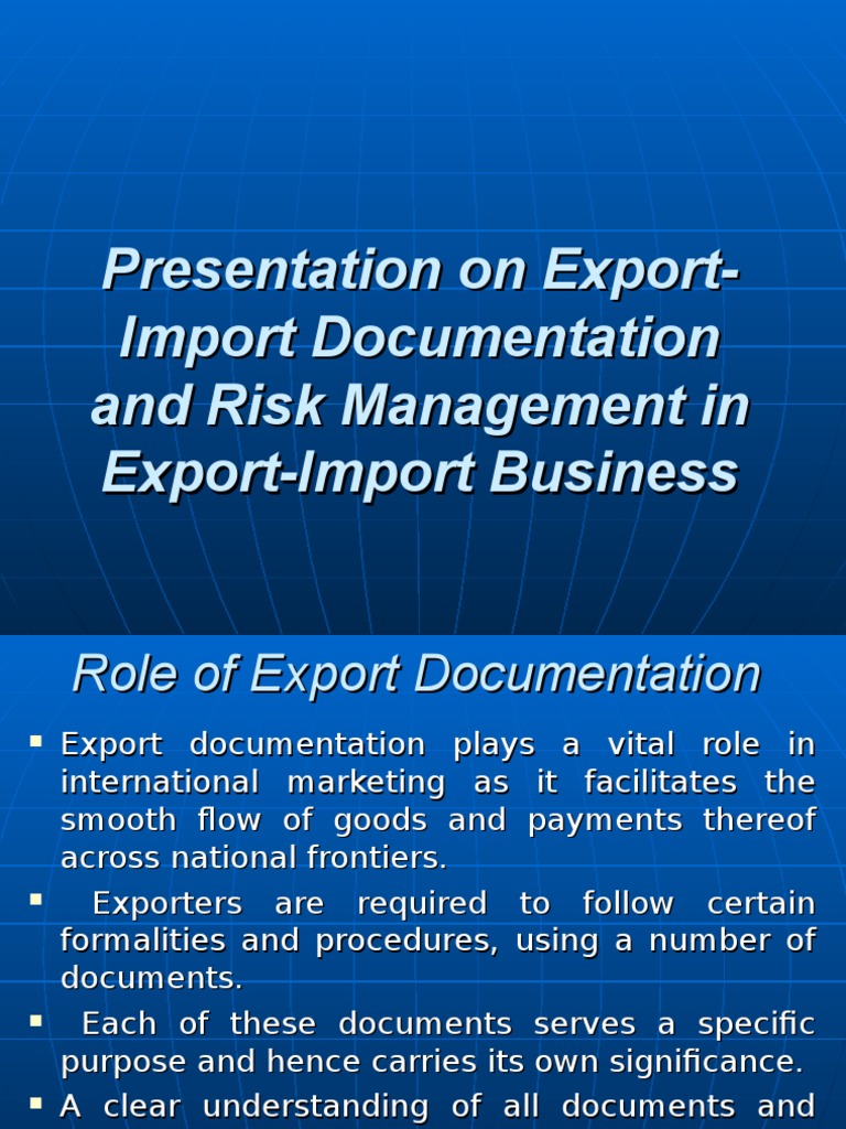 Export-Import Documentation | PDF | Cargo | Bill Of Lading