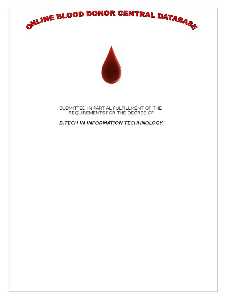 Blood Donor Management System | PDF | Data Model | Databases