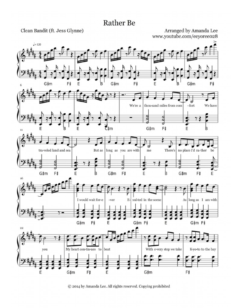 Rather-Be-Piano-Sheet Music | PDF