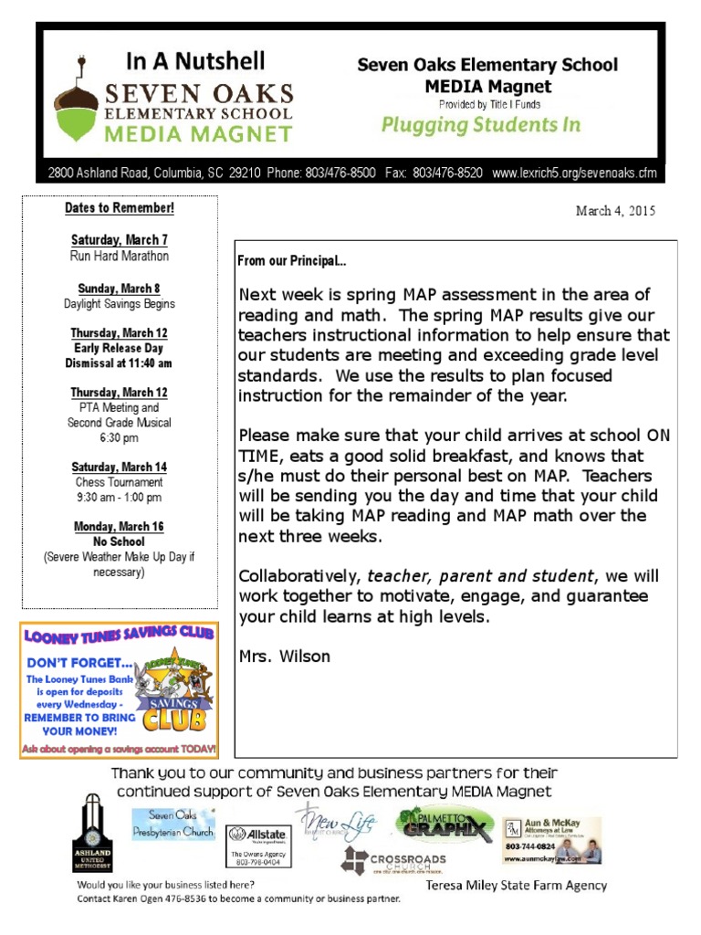 Spring MAP Assessment and Events Update | PDF | Wellness