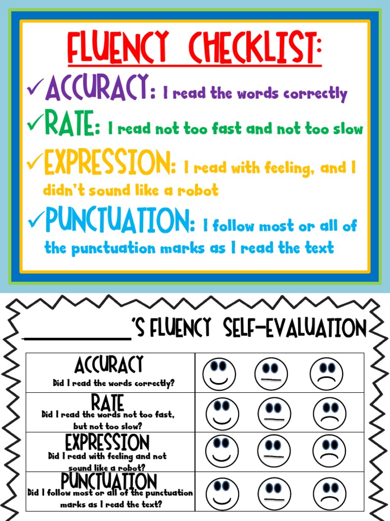 Fluencychecklist | PDF | Language Arts & Discipline | Self-Improvement