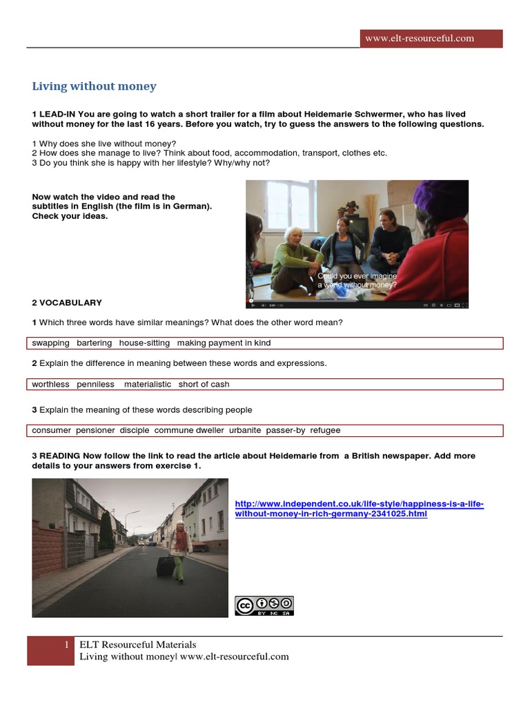 Resourceful Living Without Money | PDF | Money