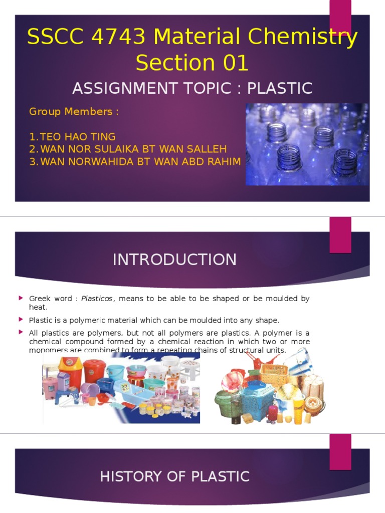 Plastic Introduction | PDF | Thermoplastic | Plastic